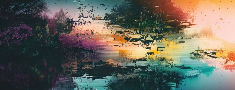 Glitch texture images landscape painting | Free Photo Illustration ...