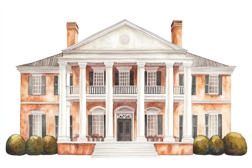 American plantation mansion architecture illustration | Free Photo ...