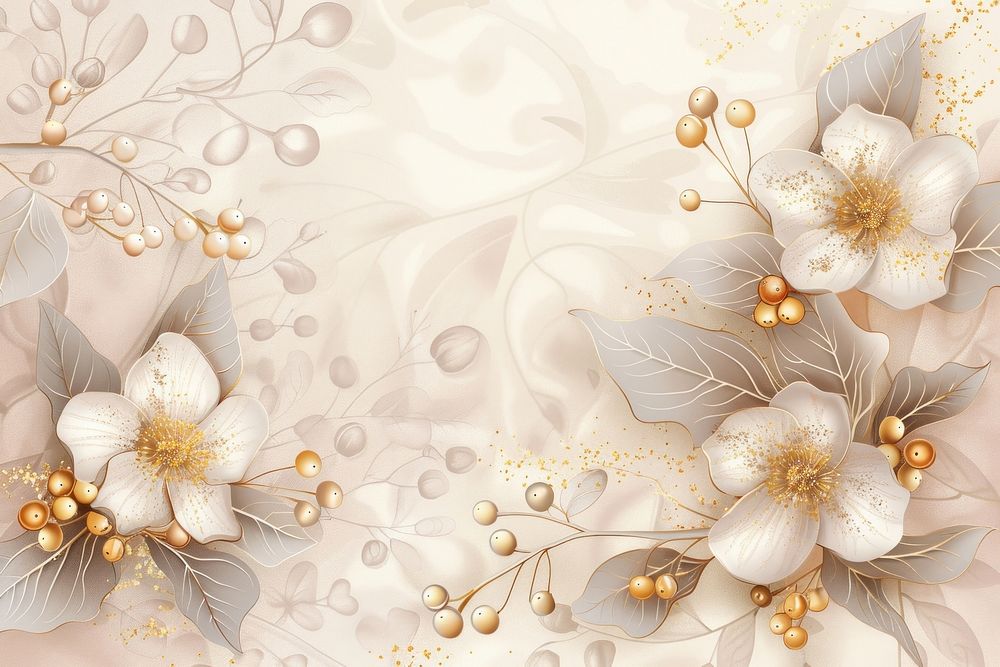 Light beige flowers golden light | Free Photo Illustration - rawpixel