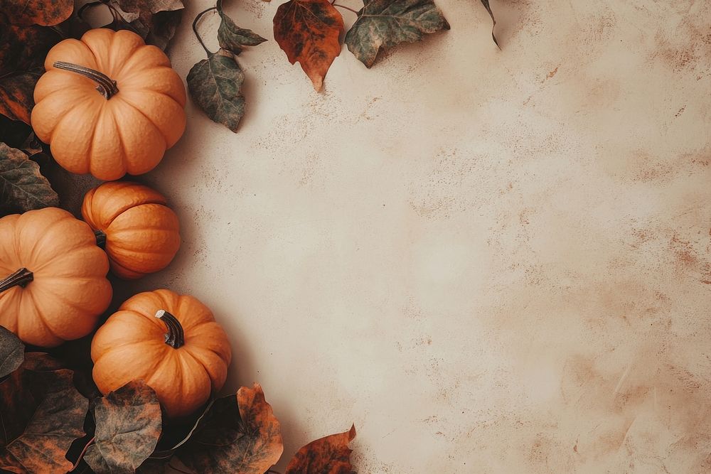 Thanksgiving background pumpkin leaves autumn. | Free Photo - rawpixel