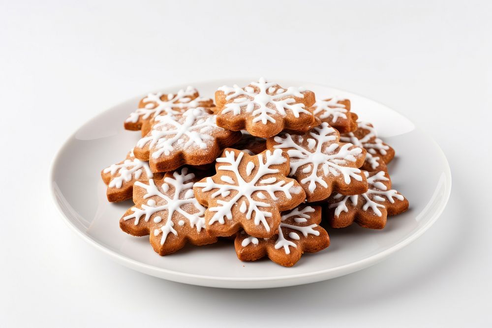 Snowflake cookies plate gingerbread sweets. | Free Photo - rawpixel