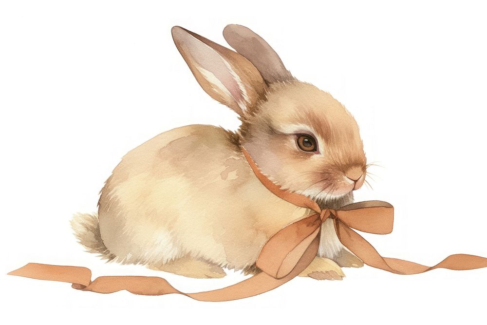 Coquette rabbit illustration watercolor animal. | Free Photo ...