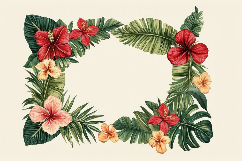 Tropical ornament frame graphics flowers | Free Photo Illustration ...