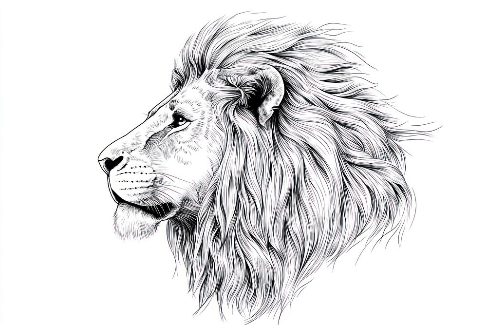 Lion illustration wildlife drawing. | Free Photo Illustration - rawpixel