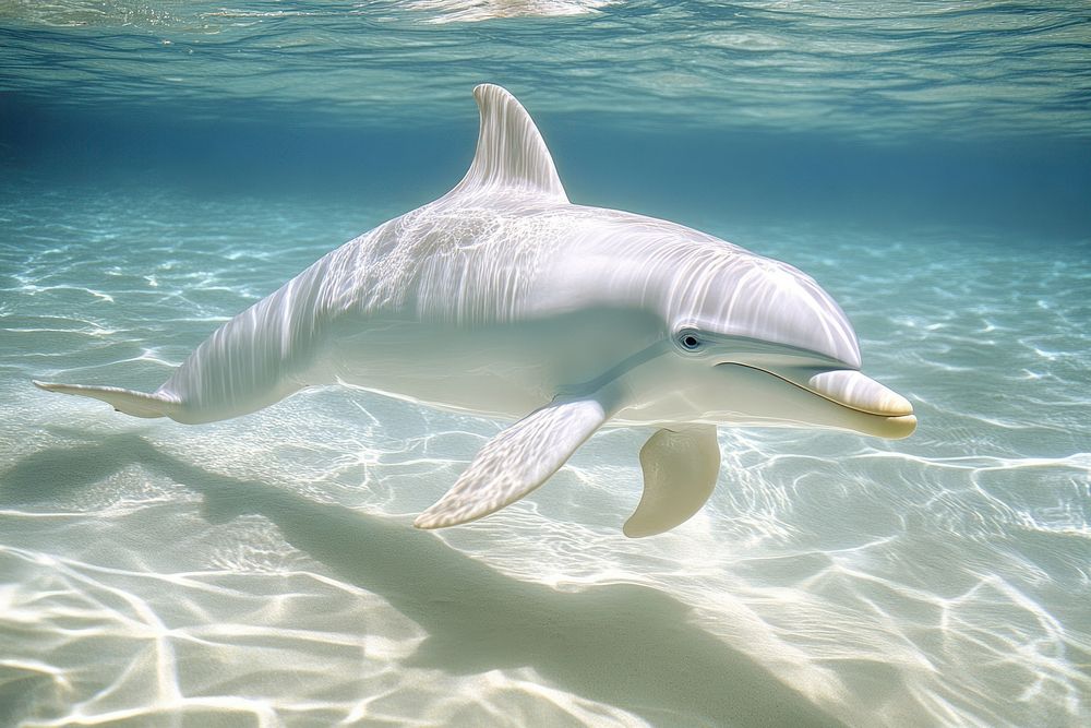 Graceful albino dolphin swimming water | Free Photo - rawpixel