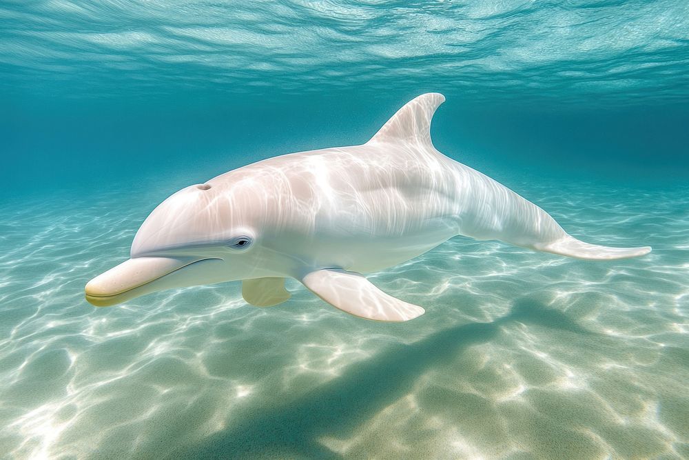 Graceful albino dolphin swimming water | Free Photo - rawpixel