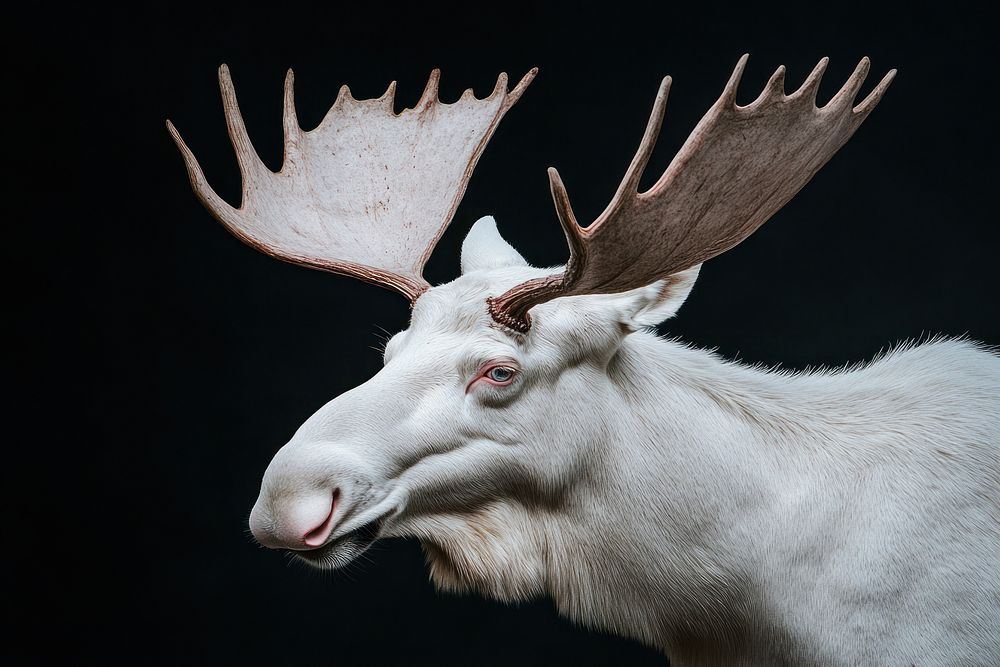 Real albino Moose moose wildlife | Free Photo - rawpixel