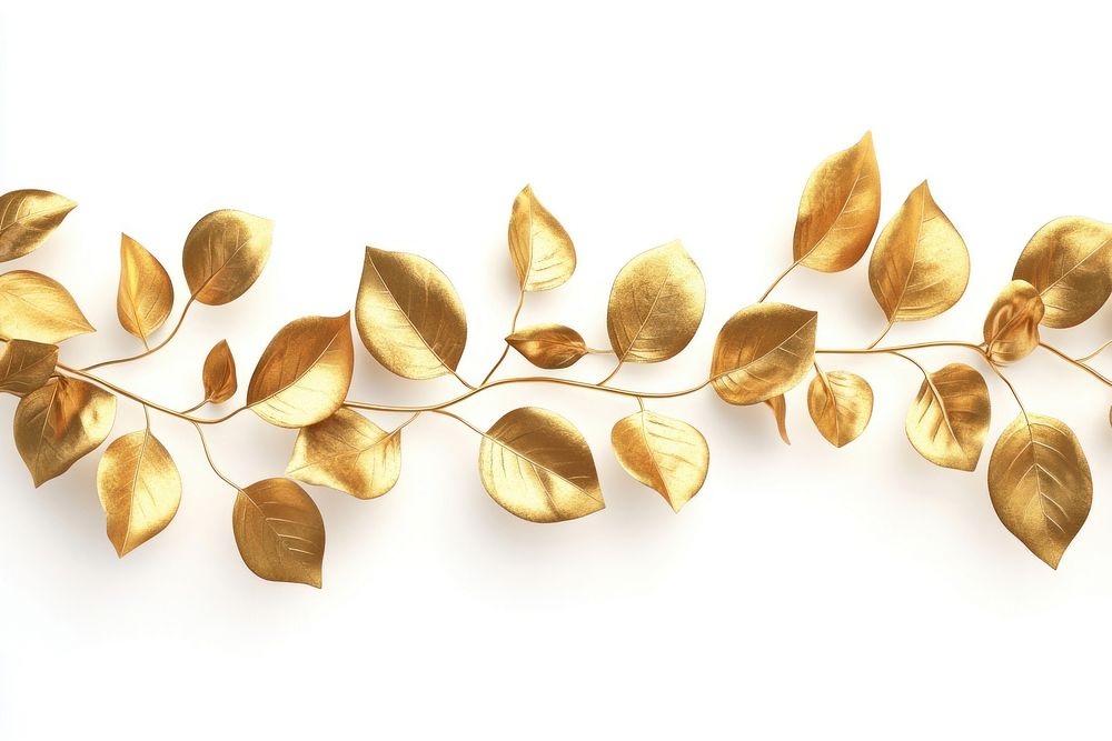 Gold leaves border leaf illustration | Free Photo Illustration - rawpixel