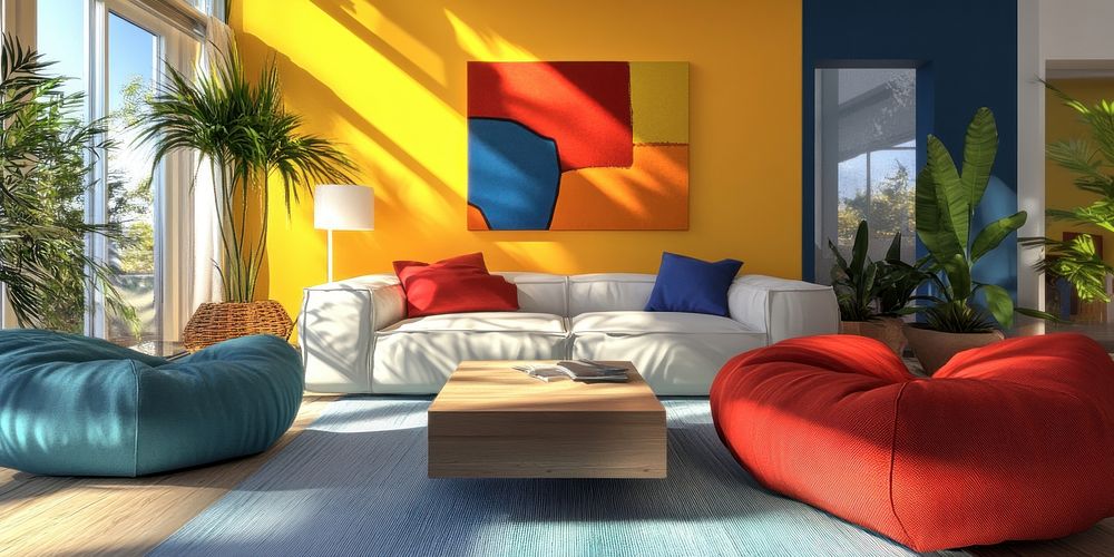 Vibrant modern living room design. | Free Photo - rawpixel