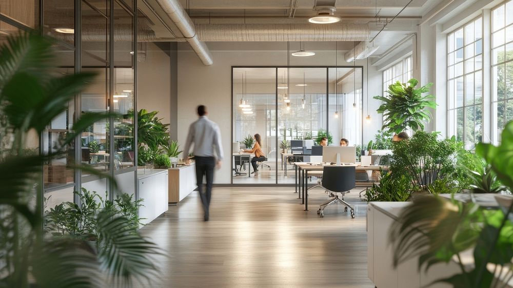 Modern green office workspace design. | Premium Photo - rawpixel