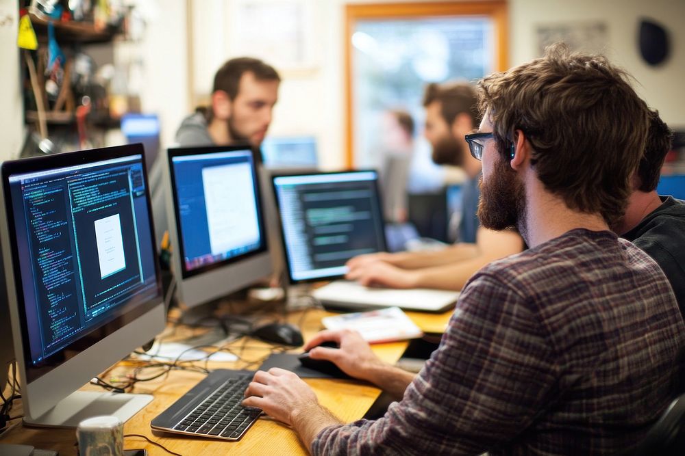 Programmers use Computer Together computer | Free Photo - rawpixel