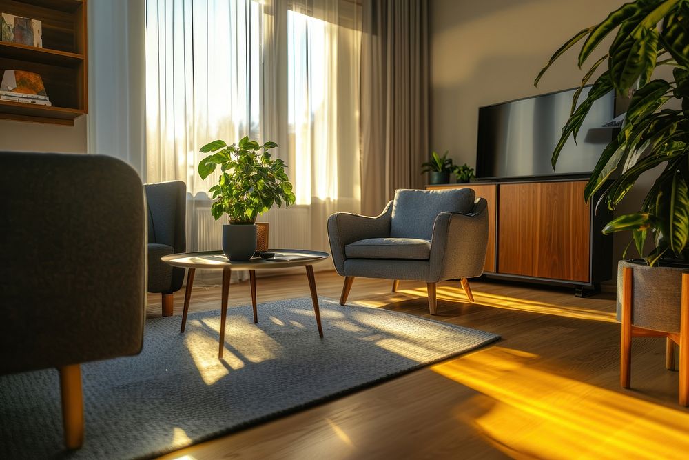 Cozy modern living room sunlight | Free Photo - rawpixel