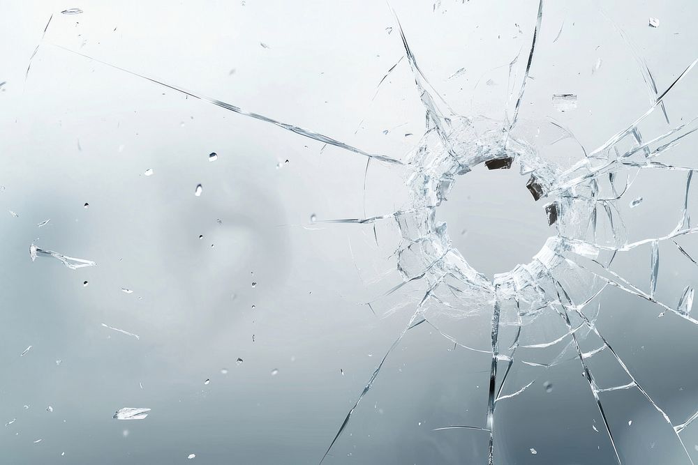 Broken glass cracked bullet impact. | Free Photo - rawpixel