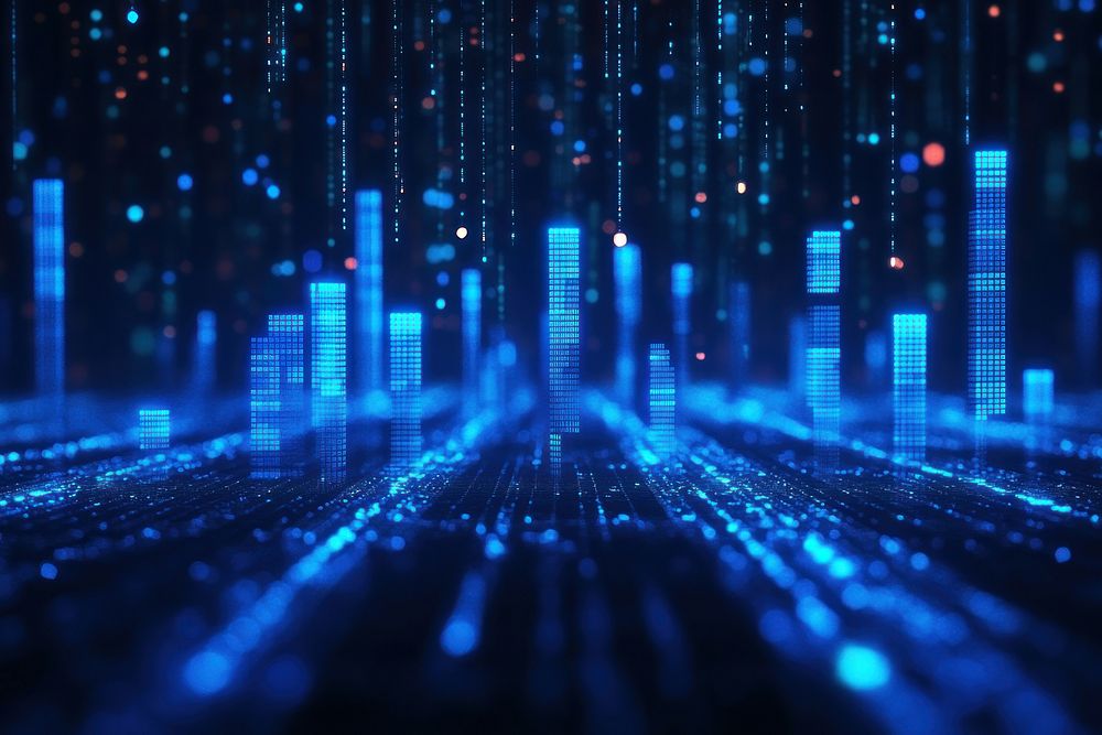 Futuristic digital data landscape. | Free Photo Illustration - rawpixel