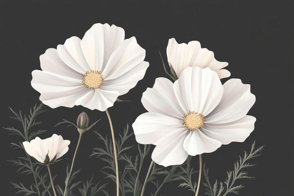 Cosmos flowers illustration petals art. | Free Photo Illustration ...