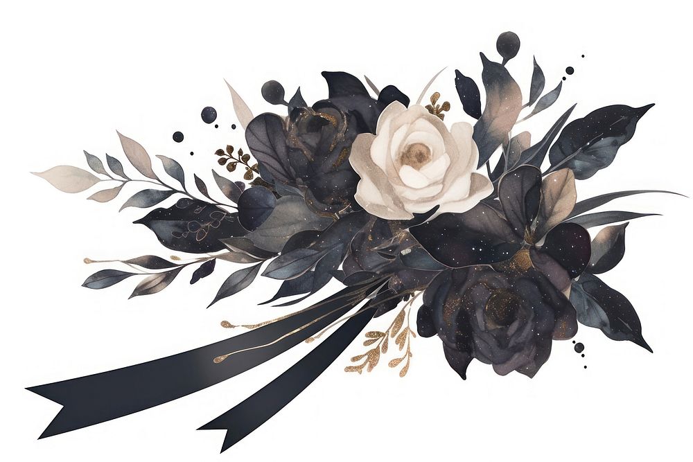 Elegant dark floral arrangement illustration. | Free Photo Illustration ...