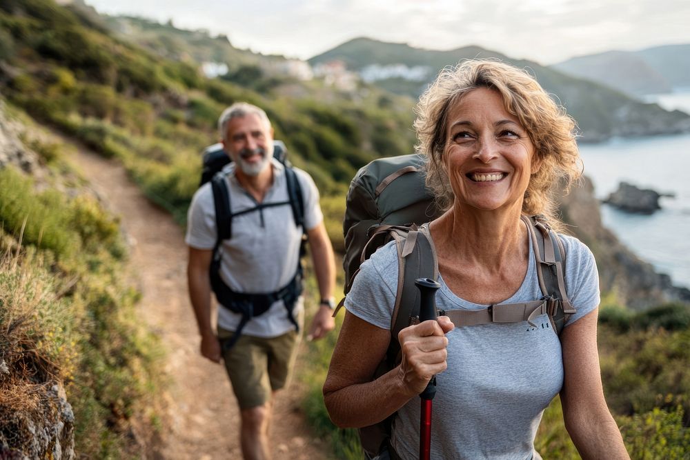 Middle-aged couple hiking adventure outdoors | Free Photo - rawpixel