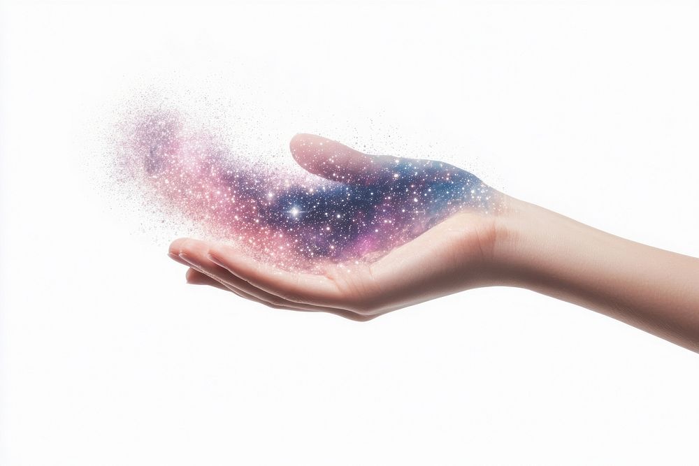 Hand holding galaxy celestial particles | Free Photo - rawpixel