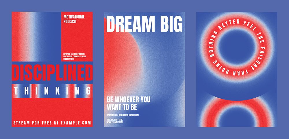 Motivational poster template set bold | Free Vector - rawpixel