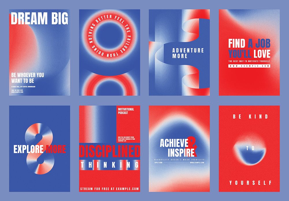 Motivational posters bold typography templates. | Free Vector - rawpixel