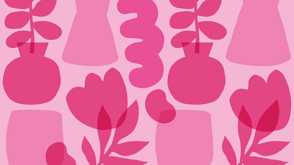 Abstract pink botanical desktop wallpaper | Free Photo Illustration ...