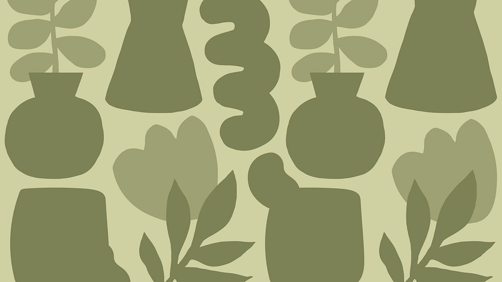 Abstract green botanical desktop wallpaper | Premium Photo Illustration ...