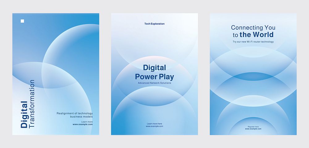 Set abstract blue gradient poster | Free Vector - rawpixel