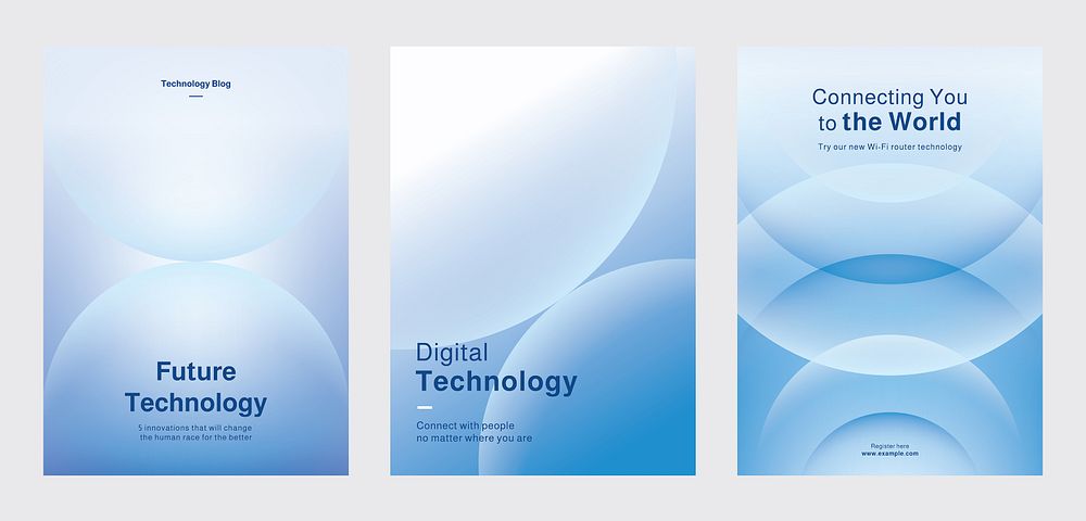 Set abstract blue gradient digital | Free Vector - rawpixel