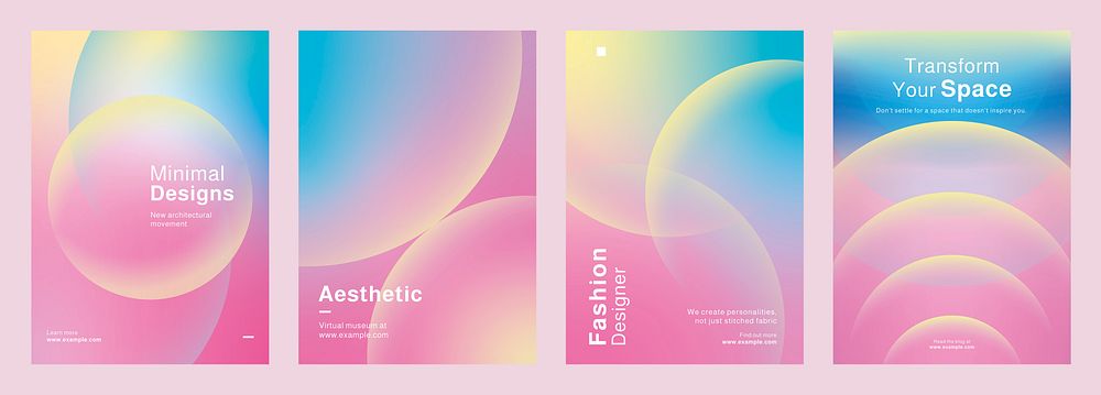 Color gradient posters abstract design, | Free Vector - rawpixel