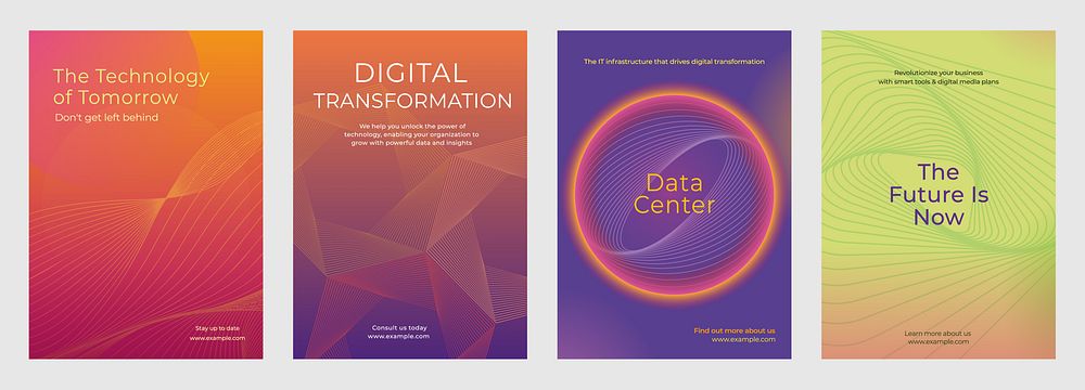 Set four digital transformation posters. | Free Vector - rawpixel