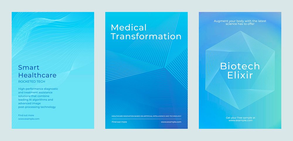 Blue medical posters techs. Keywords: | Free Vector - rawpixel
