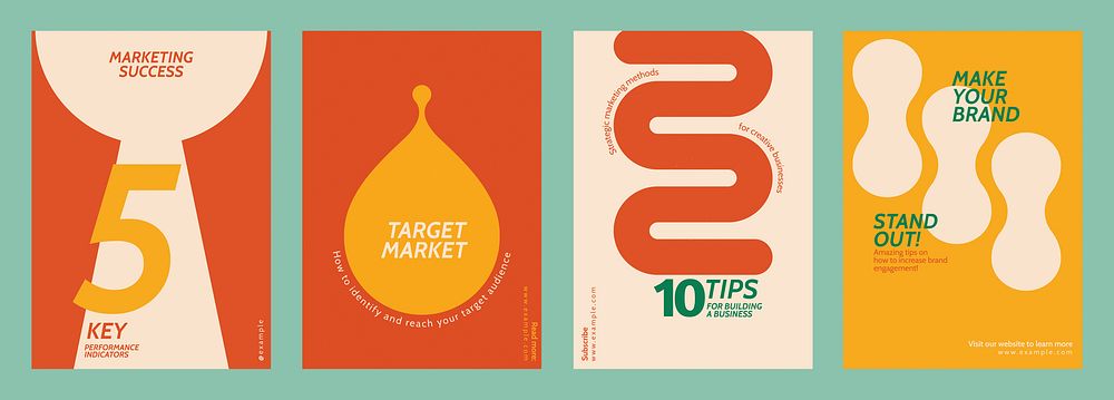Set four marketing posters bold | Free Vector - rawpixel