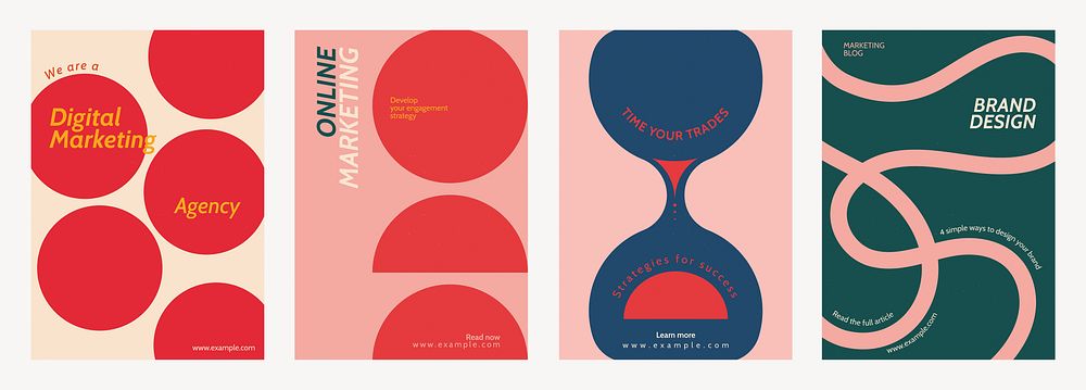 Set four digital marketing posters. | Free Vector - rawpixel