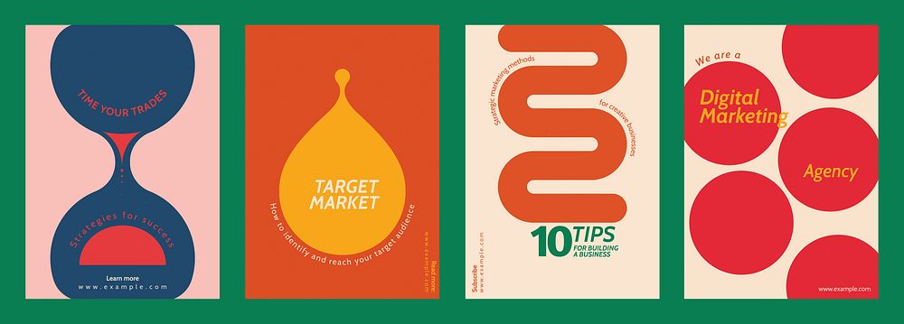 Colorful marketing posters bold text. | Free Vector - rawpixel