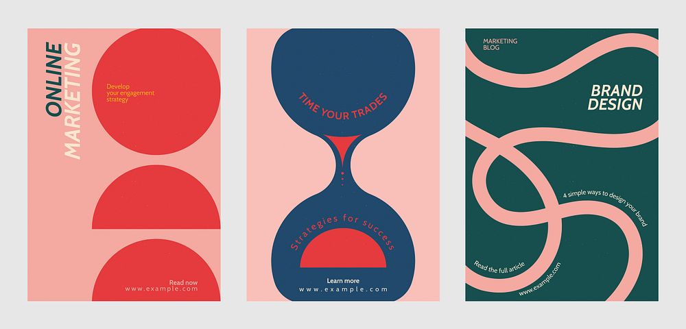 Three modern marketing posters. Online | Free Vector - rawpixel