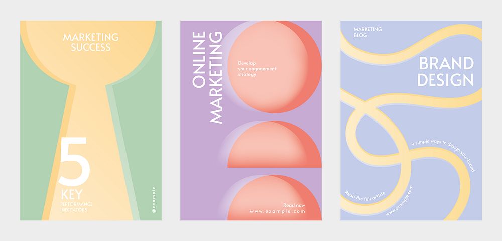 Colorful marketing posters abstract designs. | Free Vector - rawpixel