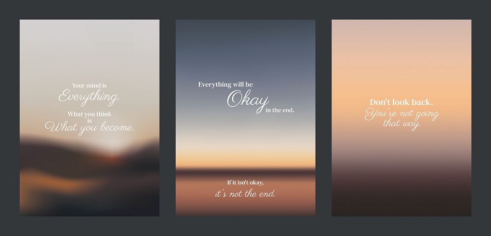 Three motivational poster backgrounds. Each | Free Vector - rawpixel