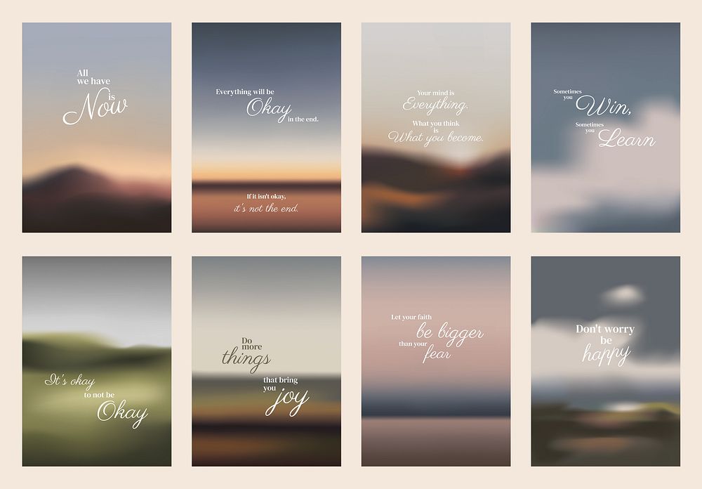 Inspirational quotes blurred backgrounds. Motivational | Free Vector ...