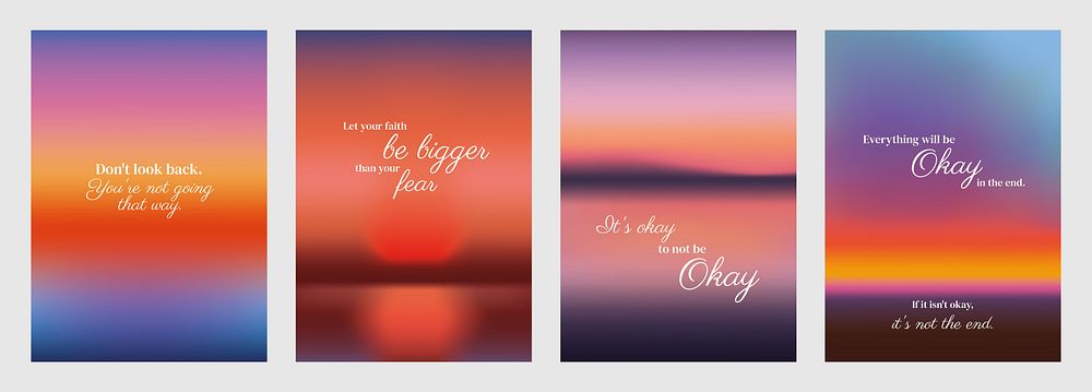 Inspirational quotes colorful gradient backgrounds | Free Vector - rawpixel