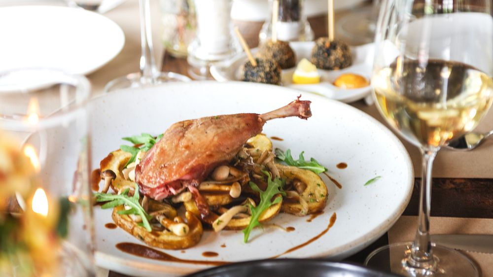 Gourmet duck dish vegetables and | Free Photo - rawpixel