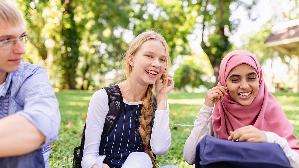 Group young friends hanging grass, | Premium Photo - rawpixel