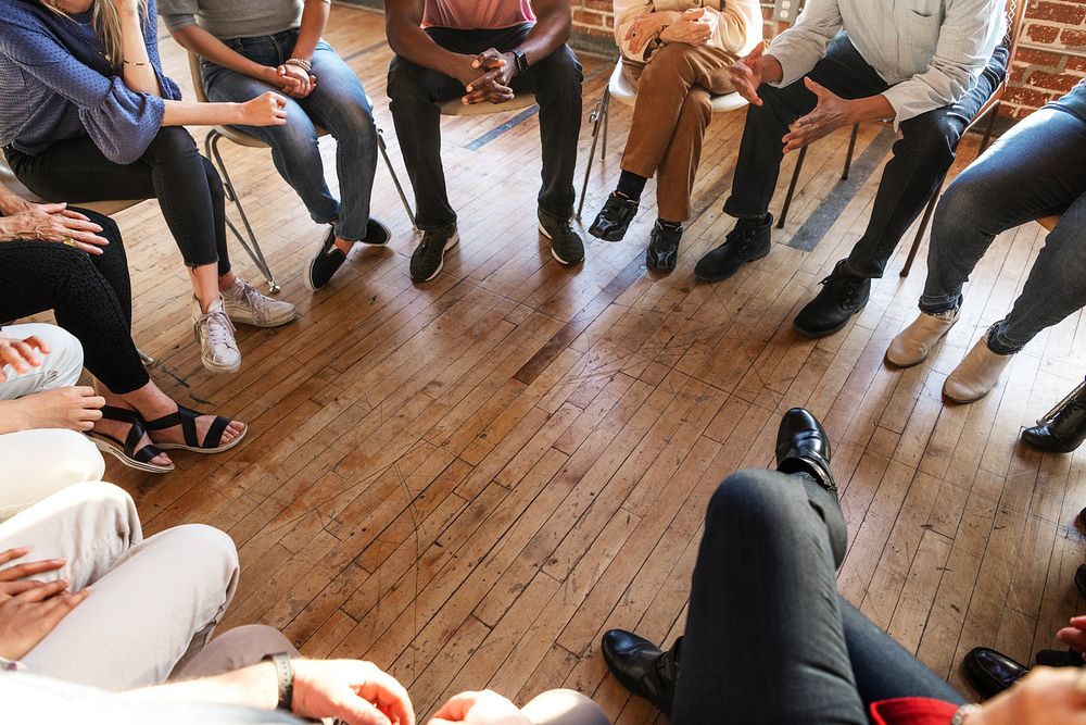 diverse group people sitting circle | Free Photo - rawpixel