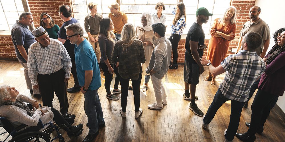 diverse group people socializing bright | Free Photo - rawpixel