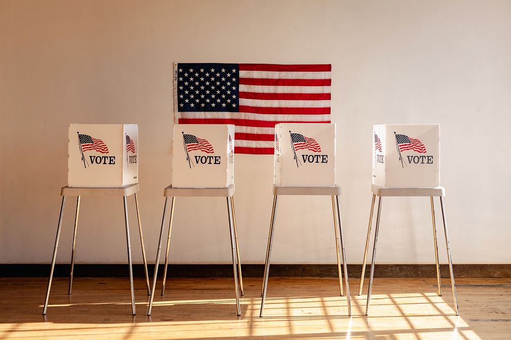 Voting booths American flags, U.S. | Premium Photo - rawpixel