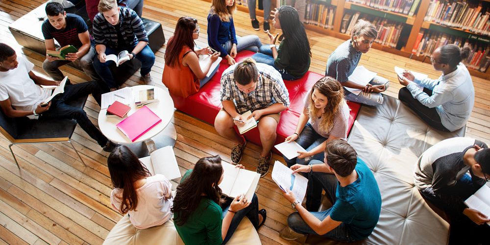 Diverse group students studying library. | Premium Photo - rawpixel