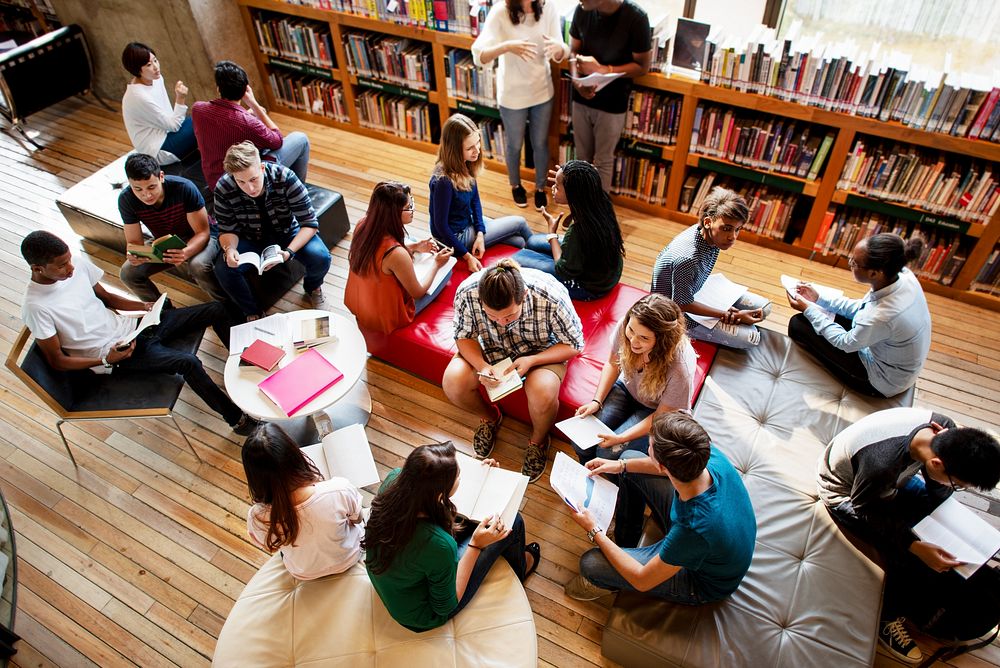 Diverse group students studying library | Premium Photo - rawpixel
