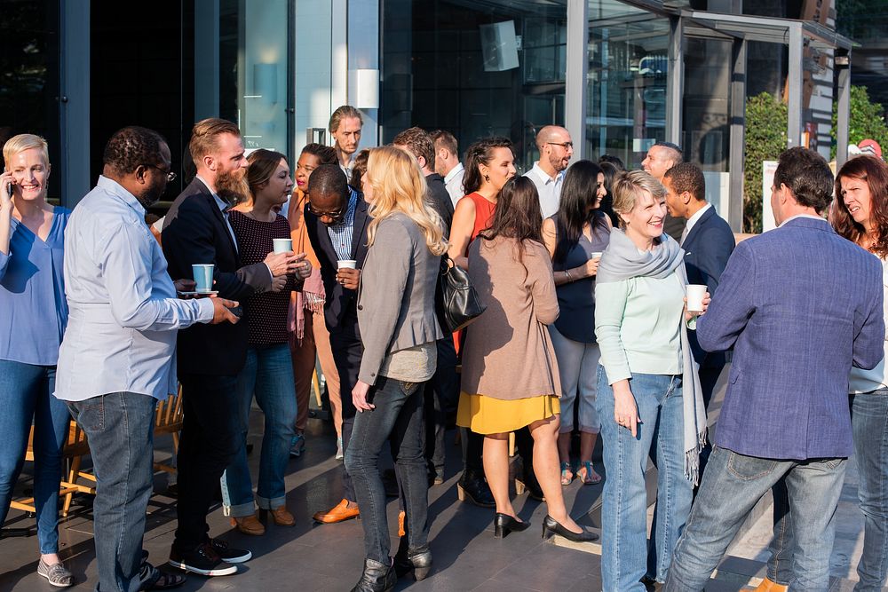 Group diverse people socializing outdoors, | Free Photo - rawpixel