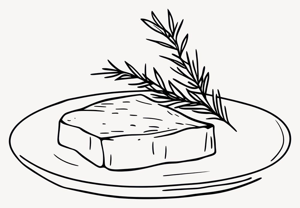 Steak drawing art sketch vector | Free Vector - rawpixel