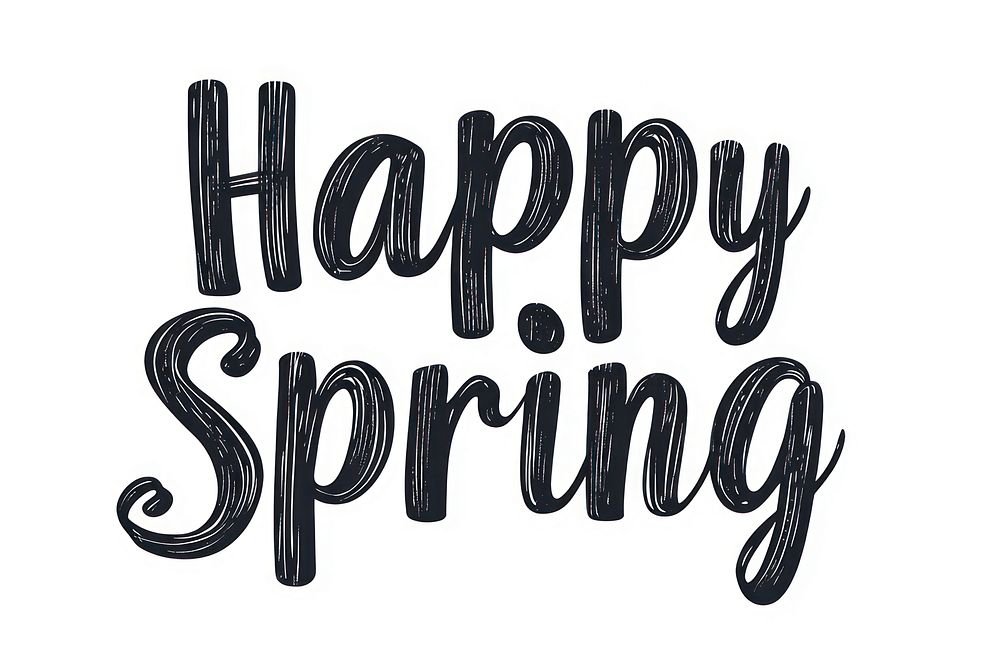 Typography spring happy happy spring | Free Photo Illustration - rawpixel