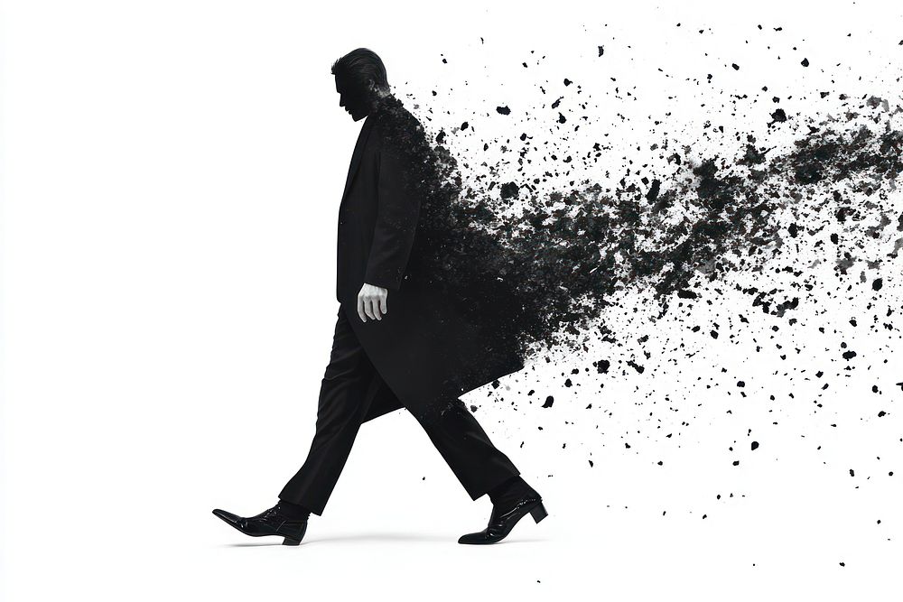 Disintegration effect walking man particle. | Free Photo - rawpixel